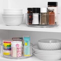 China Round Plastic Clear Rotating Turntable Storage Organizer For Kitchen for sale