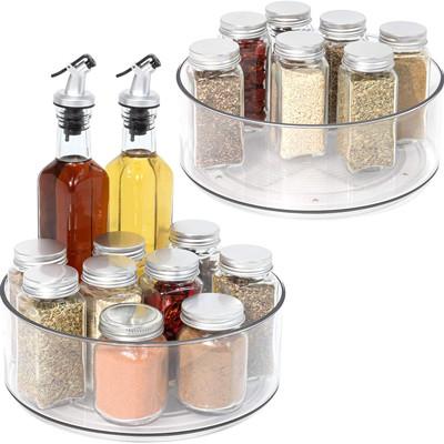 China Round Plastic Clear Rotating Turntable Storage Organizer For Kitchen for sale