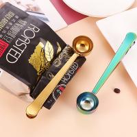 China Stainless Steel Measuring Spoon with Coffee Bag Clip 15ml 17.5cm Long Handle for sale