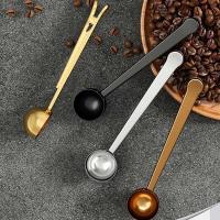 China Stainless Steel Measuring Spoon with Coffee Bag Clip 15ml 17.5cm Long Handle for sale