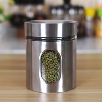 China 4 Piece Stainless Steel Canister Set with Glass Windows 20.3 to 61 oz for sale
