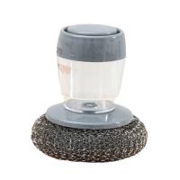 China Stainless Steel Sponge Scrubber with Soap Dispenser 10x9cm 3 Pack for sale