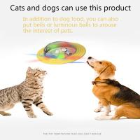 China Yellow Blue Plastic Pet Planet Toy Ball Dog Flying Saucer Leaking Dispenser 6.5cm for sale