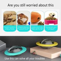 China Yellow Blue Plastic Pet Planet Toy Ball Dog Flying Saucer Leaking Dispenser 6.5cm for sale