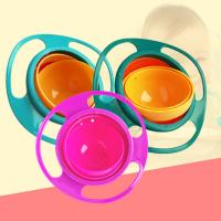 China 360 Degree Rotating Gyro Bowl for Kids Spill Resistant 18cm Food Grade PP for sale