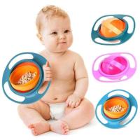 China 360 Degree Rotating Gyro Bowl for Kids Spill Resistant 18cm Food Grade PP for sale