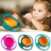China 360 Degree Rotating Gyro Bowl for Kids Spill Resistant 18cm Food Grade PP for sale
