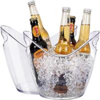 China Plastic Oval Ice Bucket 5 Liter Beverage Cooler for Beer Bottles Party Storage for sale
