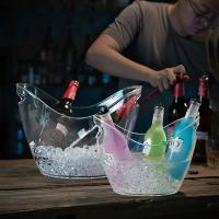 China Plastic Oval Ice Bucket 5 Liter Beverage Cooler for Beer Bottles Party Storage for sale