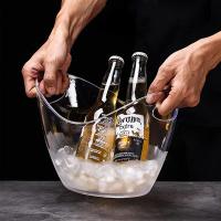 China Plastic Oval Ice Bucket 5 Liter Beverage Cooler for Beer Bottles Party Storage for sale