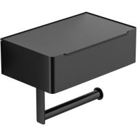 China Wall Mounted Stainless Steel Toilet Paper Holder 20.5x13x15.5cm Black Bathroom Tissue Dispenser for sale