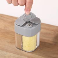 China 4 Grid Transparent Spice Box Seasoning Jar Portable 8.5x6.5x6.5cm Plastic Salt Pepper Shaker for sale