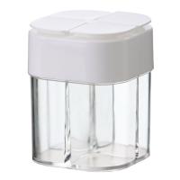 China 4 Grid Transparent Spice Box Seasoning Jar Portable 8.5x6.5x6.5cm Plastic Salt Pepper Shaker for sale