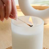 China Multicolor 10 Oz Frosted Glass Candle Jars with Bamboo Lids for Household Storage for sale