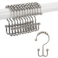 China Stainless Steel Shower Curtain Rings 12-Pack Double Glide Hooks for 3/4 to 1-1/8 Inch Rods for sale
