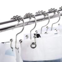 China Stainless Steel Shower Curtain Rings 12-Pack Double Glide Hooks for 3/4 to 1-1/8 Inch Rods for sale