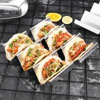China Stainless Steel Taco Holders 12 Slot Taco Stand Rack Bulk Kitchen Supplies for sale