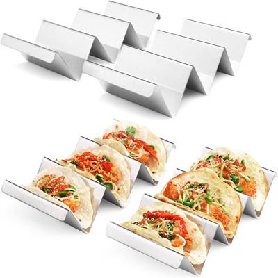 China Stainless Steel Taco Holders 12 Slot Taco Stand Rack Bulk Kitchen Supplies for sale