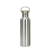 China 12 oz Stainless Steel Double Wall Insulated Sports Bottle with Wooden Lid 350 ml for sale