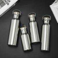 China 12 oz Stainless Steel Double Wall Insulated Sports Bottle with Wooden Lid 350 ml for sale