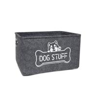 China Fiber Pet Toy Storage Bin 15.9x12.2x8.3 inch with Metal Handles Collapsible for sale