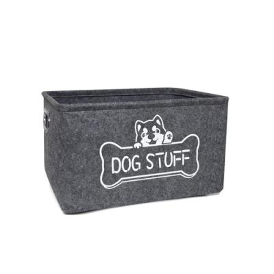 China Fiber Pet Toy Storage Bin 15.9x12.2x8.3 inch with Metal Handles Collapsible for sale
