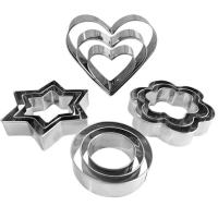 China 12 Piece Stainless Steel Cookie Cutter Set 304 Baking Biscuit Sandwich Molds 1.2 to 3.0 Inch for sale