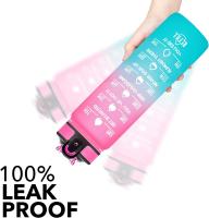 China Multicolor Tritan 32 oz Water Bottle with Time Marker and Motivational Quotes for sale