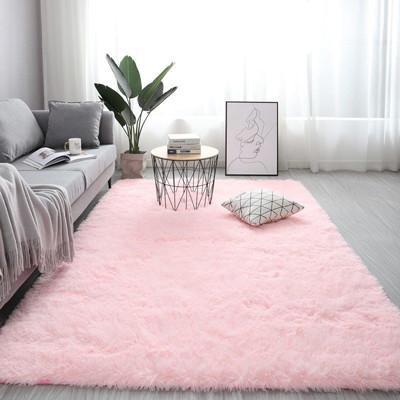 China Multicolor Fluffy Shag Rug 1.7 Inch Plush Microfiber Carpet for Living Room Kids Room for sale