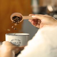 China Natural Beech Wood Coffee Spoon 20ml Measuring Scoop for Coffee Beans Tea Spices for sale