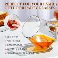 China Crystal Diamond Shape Stemless Wine Glass 350ml Transparent Cup Set of 6 for sale
