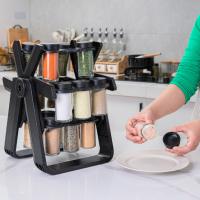 China 360 Degree Rotating Spice Rack With 18 Jars and Label for sale