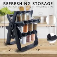 China 360 Degree Rotating Spice Rack With 18 Jars and Label for sale