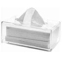 China Rectangular Clear Acrylic Tissue Box For Bathroom Facial Napkin for sale