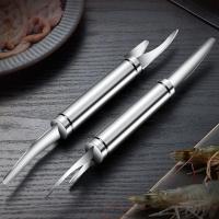 China 304 Stainless Steel Shrimp Deveiner Tool 5 in 1 Peeler Oyster Shucking Knife for sale