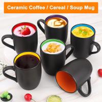 China 16 oz Ceramic Coffee Cups Set of 6 Multicolor for Restaurant Coffee Tea Cappuccino for sale