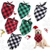 China 100% Cotton Buffalo Plaid Dog Bandana 4 Pack 45x64cm for Small Medium Large Dogs for sale