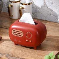 China Desktop Vintage Retro Radio Model Tissue Box Plastic Material for sale