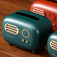 China Desktop Vintage Retro Radio Model Tissue Box Plastic Material for sale