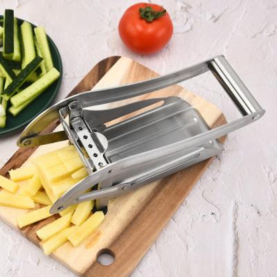 China Stainless Steel Manual Potato Cutter 1/2 Inch 3/8 Inch Blade Ergonomic Handle for sale