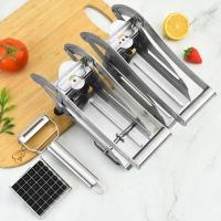 China Stainless Steel Manual Potato Cutter 1/2 Inch 3/8 Inch Blade Ergonomic Handle for sale