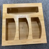 China Bamboo Ziploc Bag Organizer Drawer 30.5x30.5x7.6cm Food Storage for sale