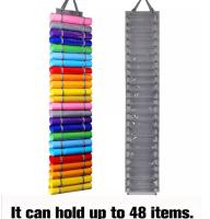 China 48 Rolls Wall Mount Vinyl Storage Organizer Rack 130x22x8 cm Polyester Fabric for sale
