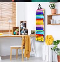 China 48 Rolls Wall Mount Vinyl Storage Organizer Rack 130x22x8 cm Polyester Fabric for sale