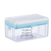 China Plastic Multifunctional Soap Box Drain Holder Foaming Soap Rack 12.2x7.2x6.7cm for Bathroom Kitchen for sale