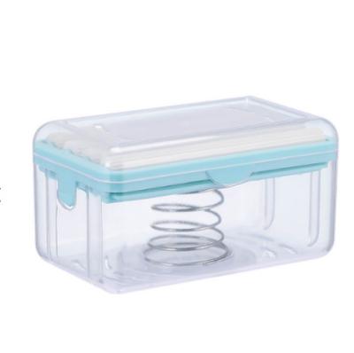 China Plastic Multifunctional Soap Box Drain Holder Foaming Soap Rack 12.2x7.2x6.7cm for Bathroom Kitchen for sale