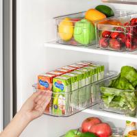 China BPA Free Clear Plastic Fridge Storage Boxes Bins 6pcs for sale