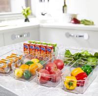 China BPA Free Clear Plastic Fridge Storage Boxes Bins 6pcs for sale