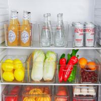 China BPA Free Clear Plastic Fridge Storage Boxes Bins 6pcs for sale