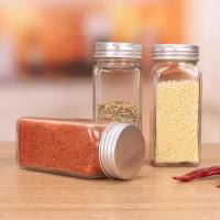 China 12 Pack 120ml Square Glass Spice Jars with Airtight Metal Lids and Shaker Lids for sale